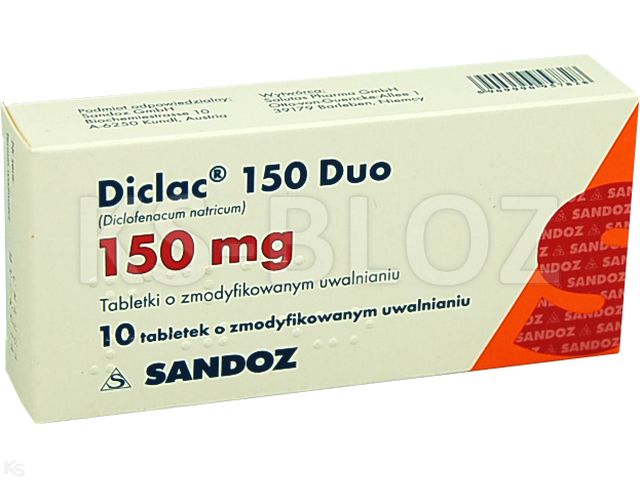 Diclac 150 Duo, tabletki o zmodyfikowanym uwalnianiu, 0,15 g, 10 tabl ...